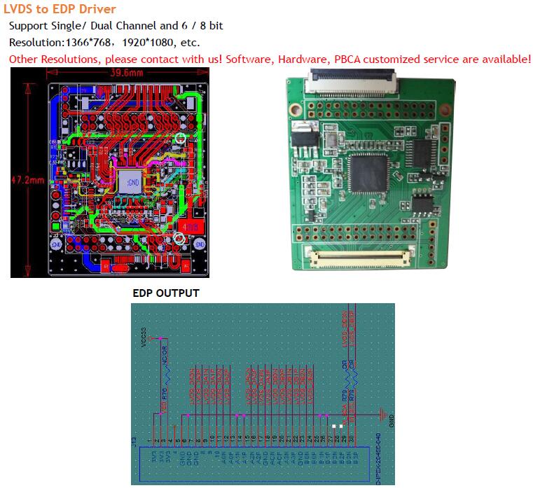 HDMI to MIPI EDP LVDS RGB DP Type- V by One LCD AMOLED Display China ...
